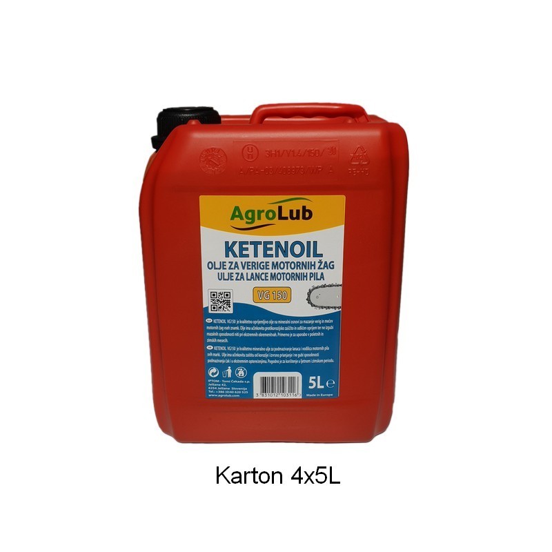 OLJE ZA VERIGE MOTORNIH ŽAG AGROLUB KETENOIL 150 Karton 4x5L